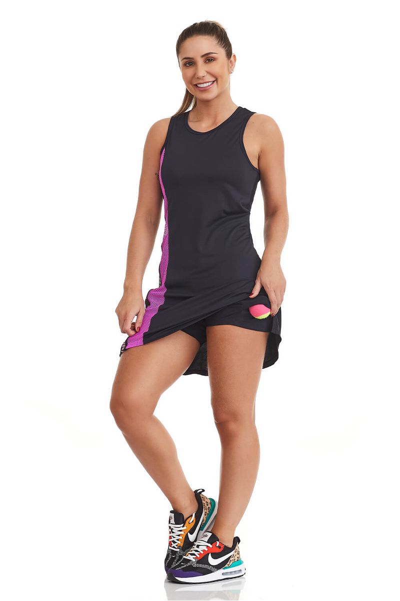 Vestido Fitness com Short Love Preto