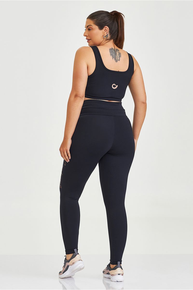 Top Nakay 2 em 1 com Silk Curvas Preto